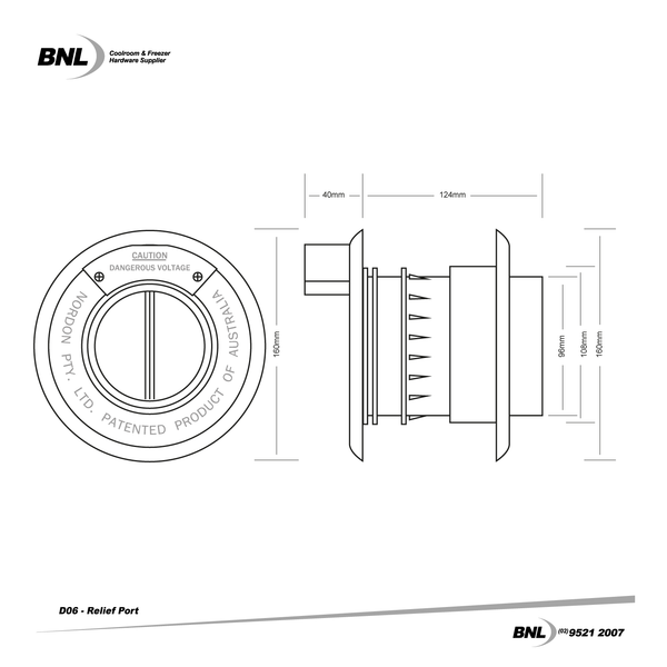 Coolroom and Freezer Pressure Relief Port - BNL Supply