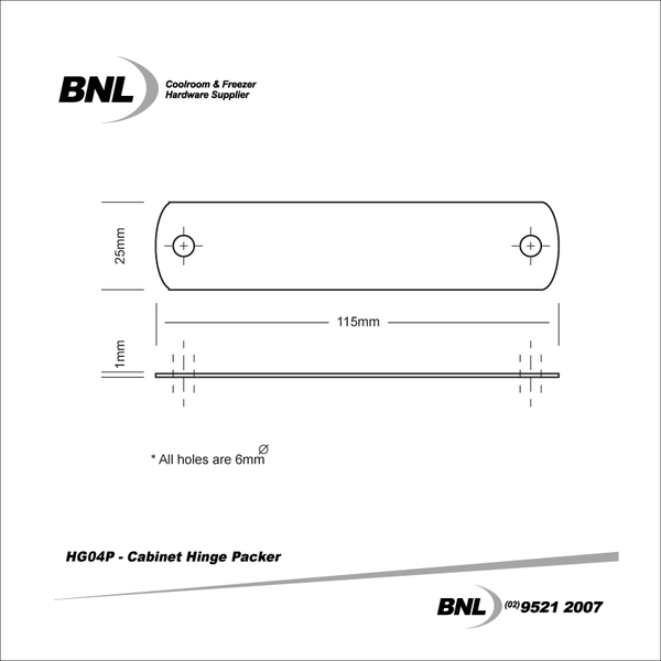 HG04P Packer to suit P11 Cabinet Hinge - BNL Supply