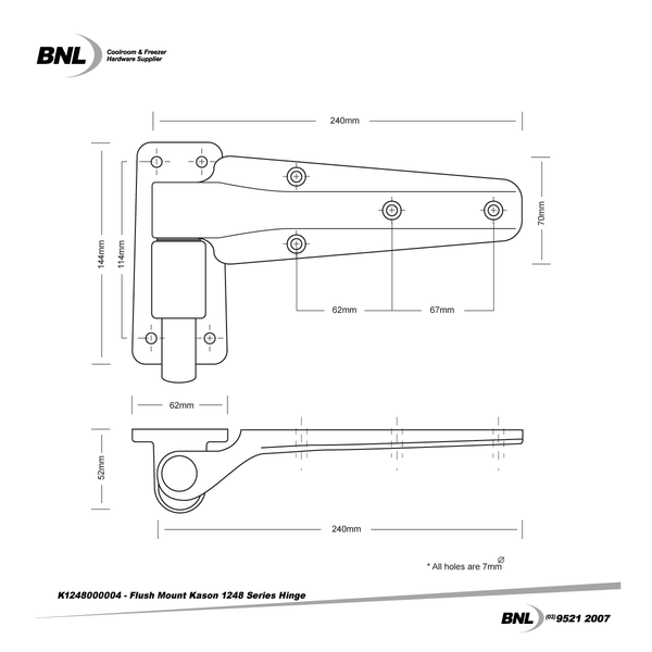 K1248000004 BNL Flush Kason 1248 Series Spring Assisted Hinge - BNL Supply