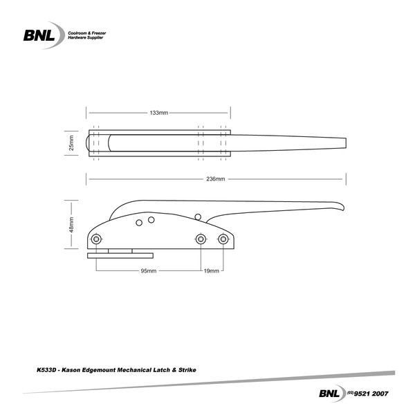 K533D BNL Kason Edgemount Latch & Strike - BNL Supply