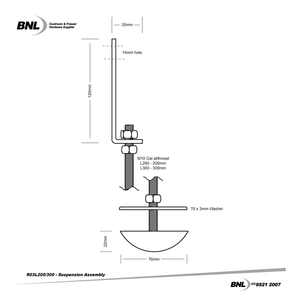 R03L300 BNL Roof Suspension Assembly - BNL Supply