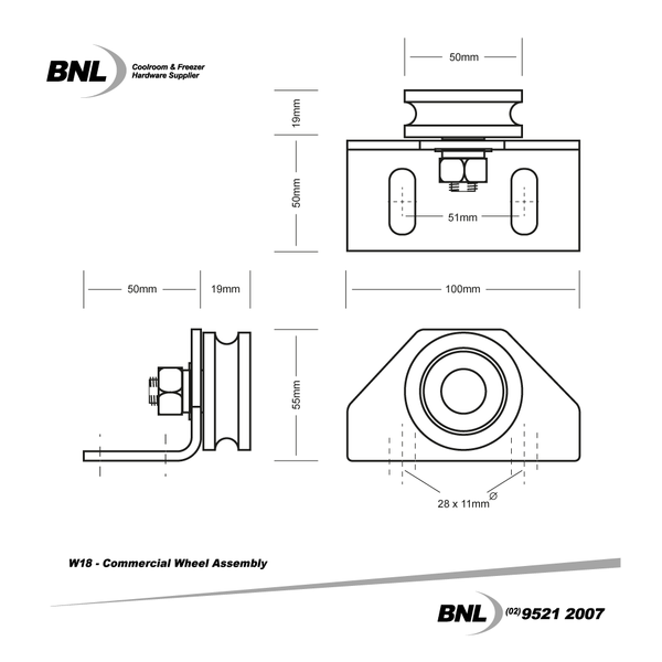 W18 BNL Commercial Wheel Assembly - BNL Supply